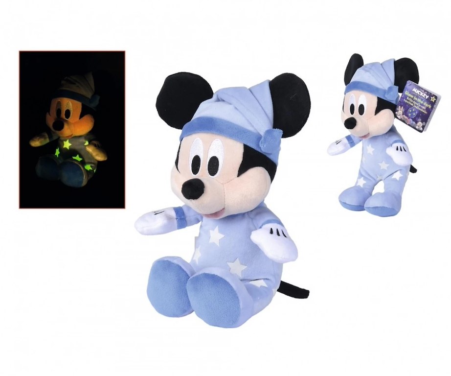DISNEY MICKEY MOUSE LAKU NOC PLIS FIGURA 25CM SIJA U MRAKU 6315870349