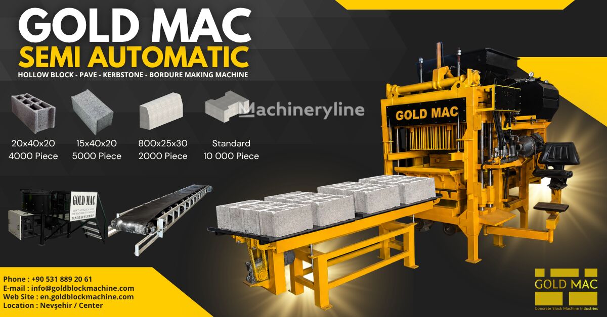 Nova Gold Mac SEMI AUTOMATIC 4 Piece Block Machine oprema za proizvodnju betonskih blokova