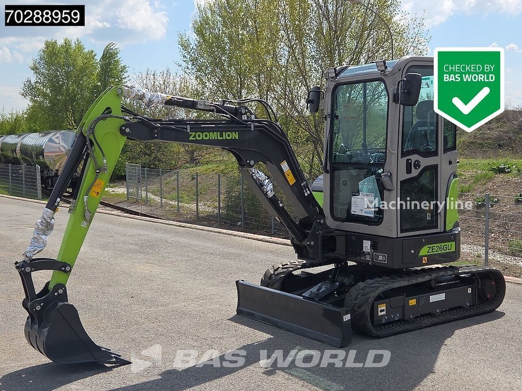 Novi Zoomlion ZE26 GU HERSTELLERGARANTIE – KUBOTA MOTOR – CE mini bager