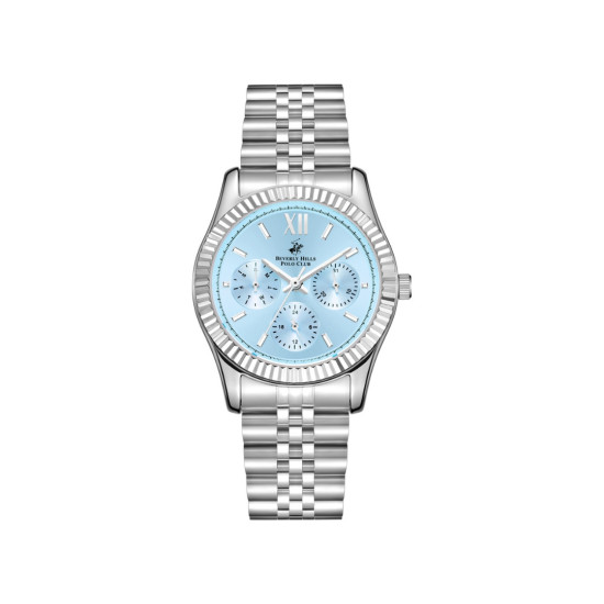 Beverly Hills Polo Club BP3169C.300 ženski sat Multifunction Sky Blue Dial 34 mm Silver Stainless Steel