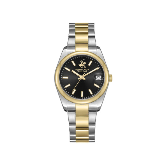 Beverly Hills Polo Club BP3649X.260 Ženski sat Classic Date Two Tone Silver Gold Black Dial 34mm