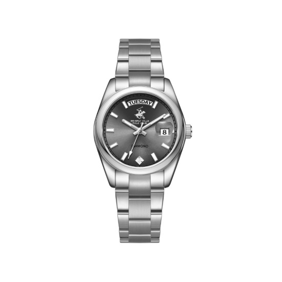 Beverly Hills Polo Club BP3709X.350 ženski sat Classic Diamond Graphite Sunray Dial 34mm