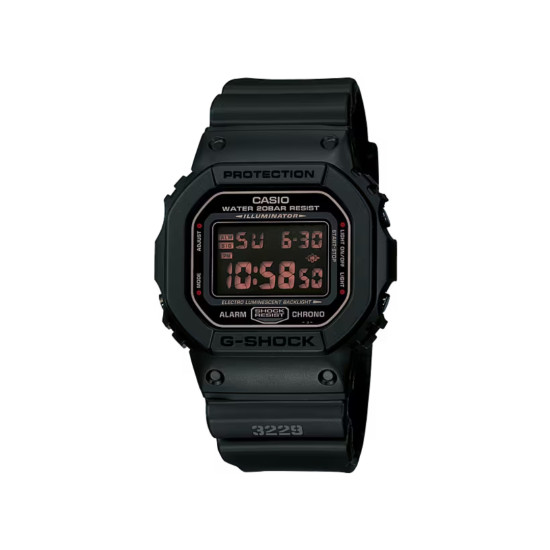 G-SHOCK DW-5600MS-1 unisex Bestseller Digital Square Case Black Matte Finish 20ATM