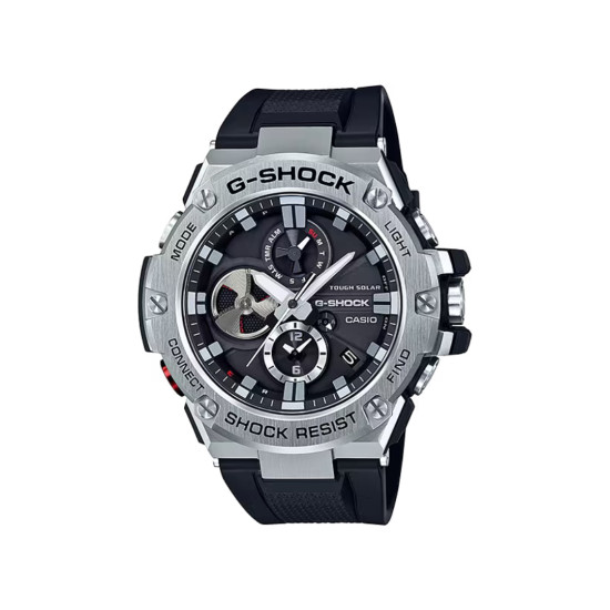 G-SHOCK GST-B100-1A muški sat Premium G-Steel Case Silver Tone Bluetooth Tough Solar Analog-Digital 20ATM