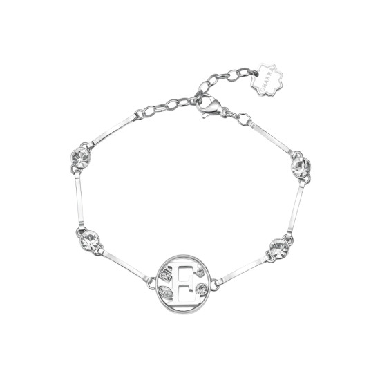 Brosway Chakra BHKB053 narukvica Alfabet E Silver Stainless Steel Swarovski Crystal-Slovo E