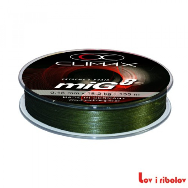 Upredena struna Climax MIG8 135m 0.18-0.28mm green