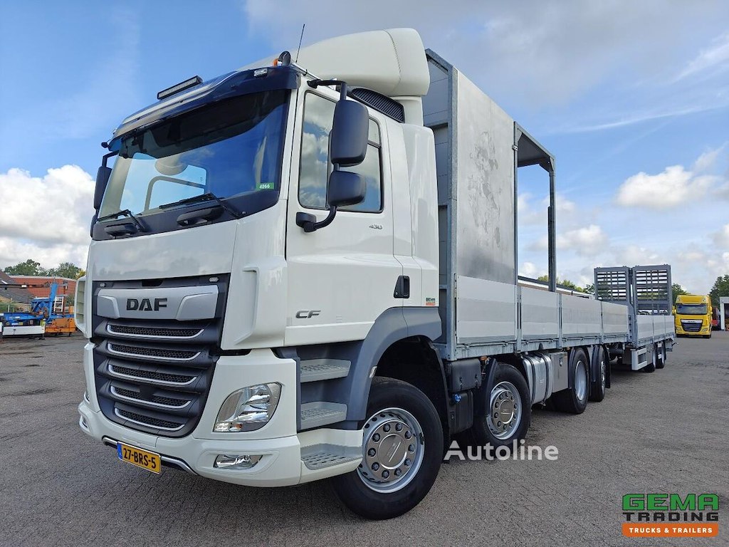 DAF CF 430 FAX 8x2/6 Day Cab Euro6D - Machine Transporter + 2-axle T kamion s ravnom platformom + prikolica za građevinske strojeve