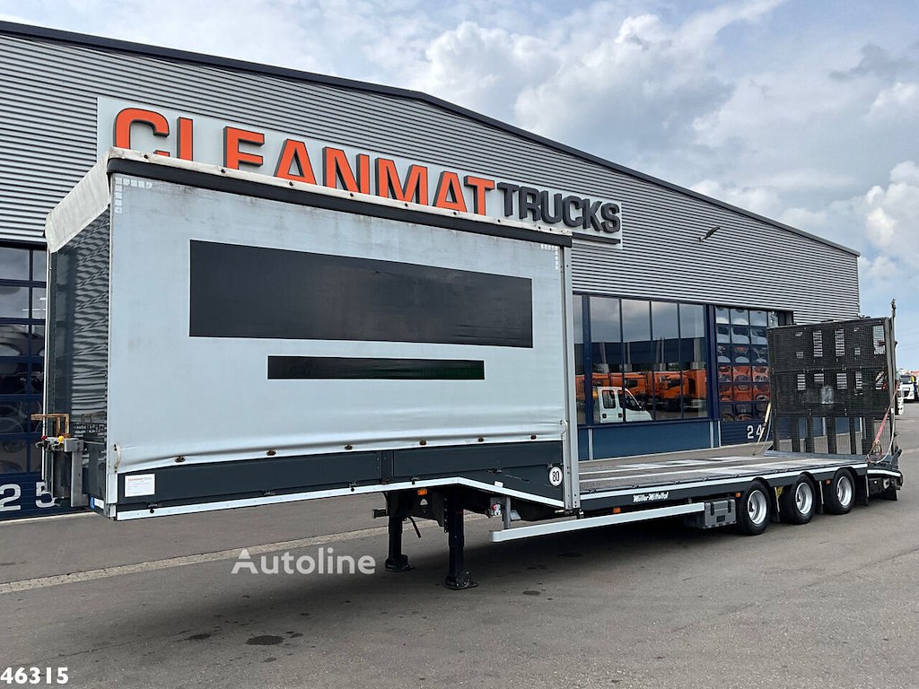 Müller-Mitteltal 3-assige dieplader met oprijrampen Machine / Heftruck transport poluprikolica sa niskom platformom