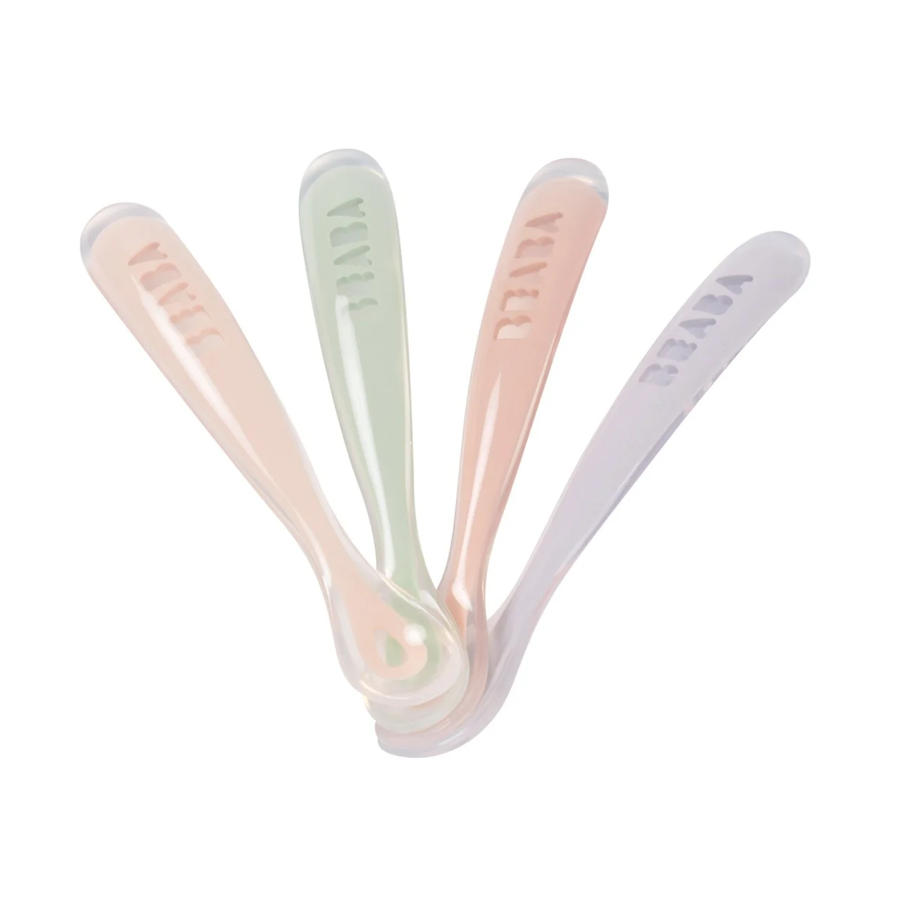 BEABA set od 4 ergonomične kašičice za bebe, Cotton Candy