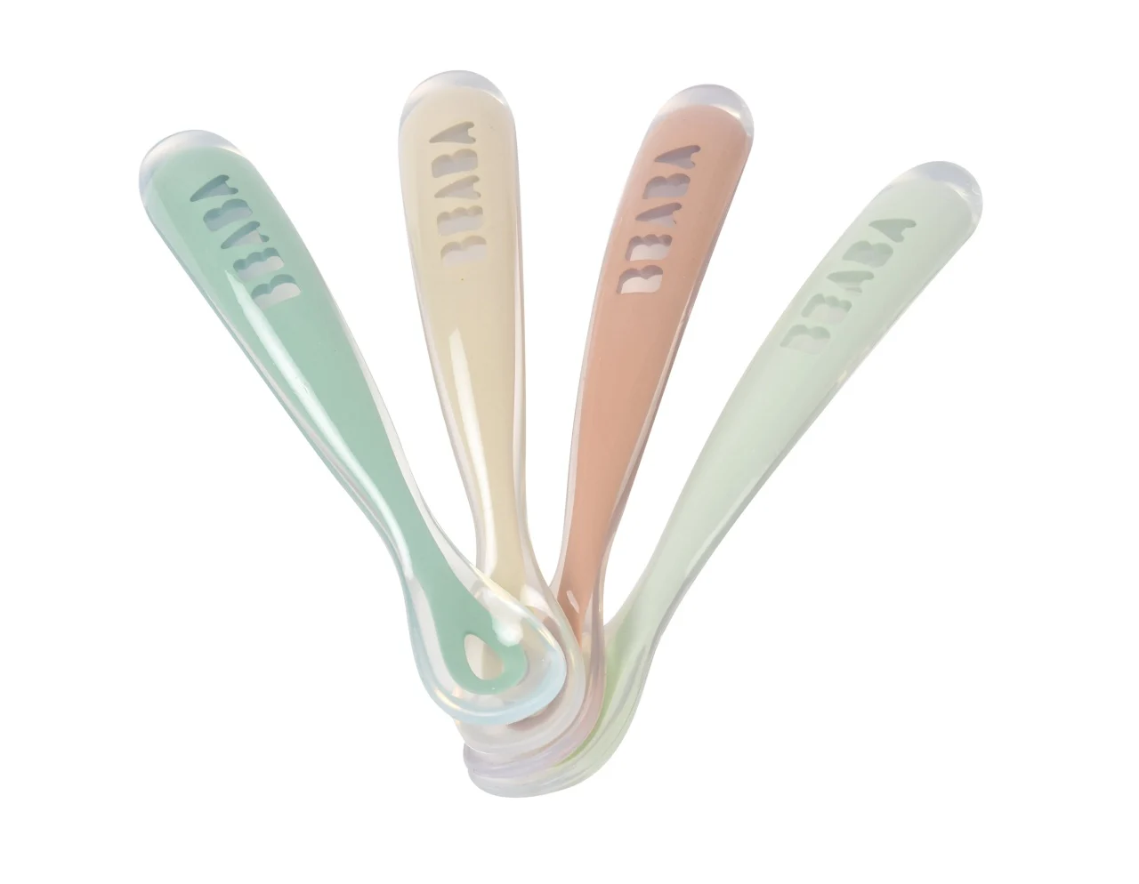BEABA set od 4 ergonomične kašičice za bebe, Natural