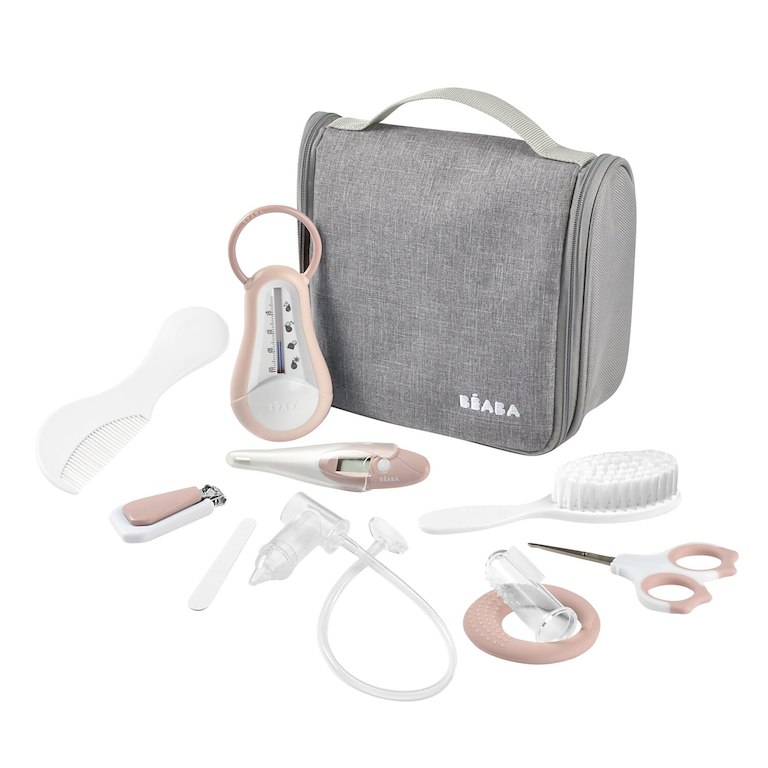 BEABA higijenski set od 10 delova u torbici, dusty pink