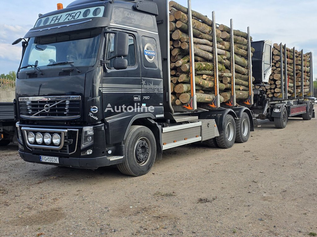 Volvo FH 750 kamion za prevoz drva + šumarska prikolica