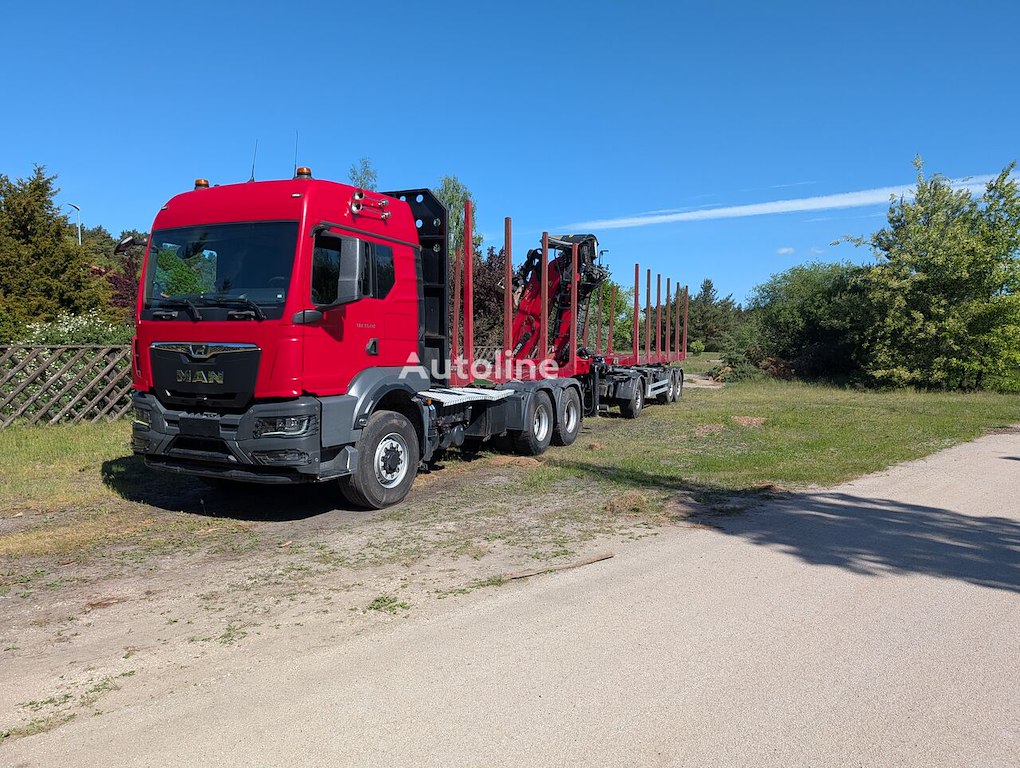 MAN TGS 33.510 kamion za prevoz drva + šumarska prikolica