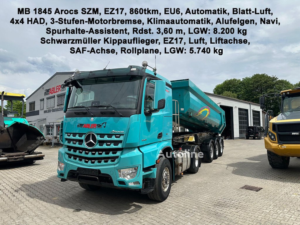 Mercedes-Benz 1845 Arocs SZM HAD tegljač + poluprikolica kipera