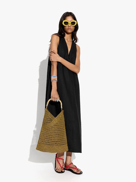 HALTER DRESS 100% LINEN