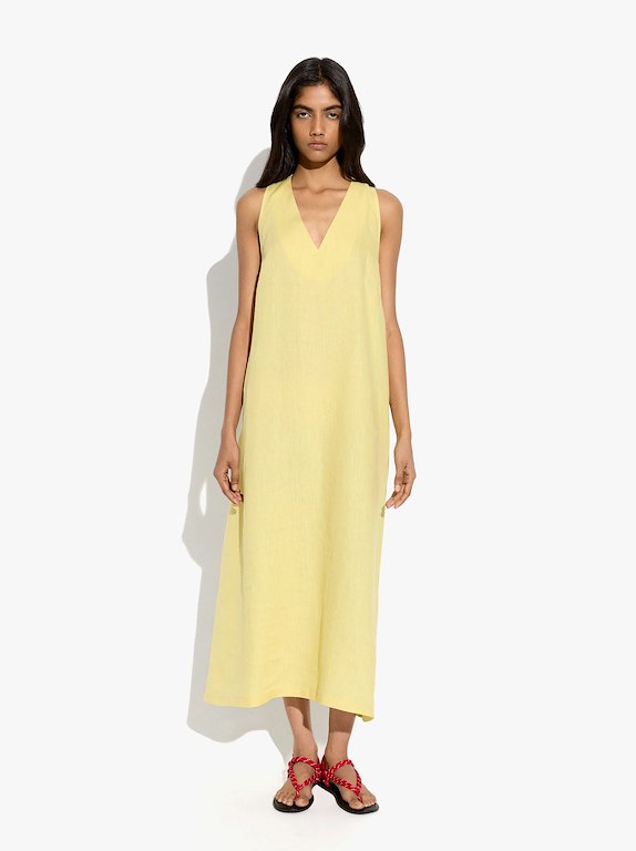 HALTER DRESS 100% LINEN