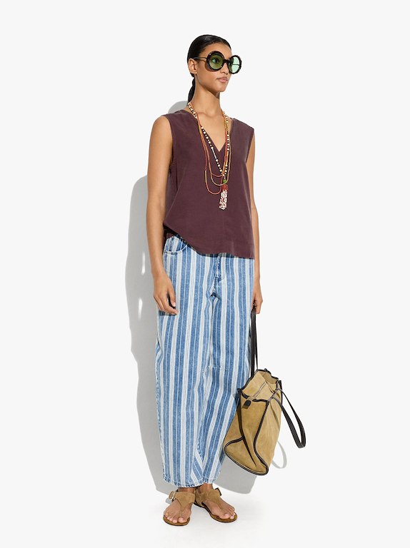 TOP WITH V-NECK 100% LYOCELL