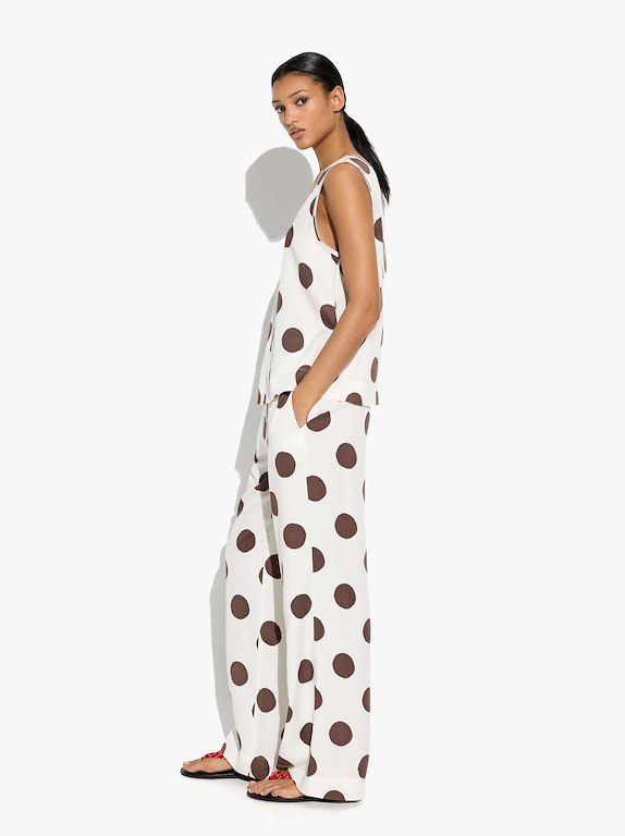 TROUSERS PRINTED WITH POLKA DOTS 100% LYOCELL