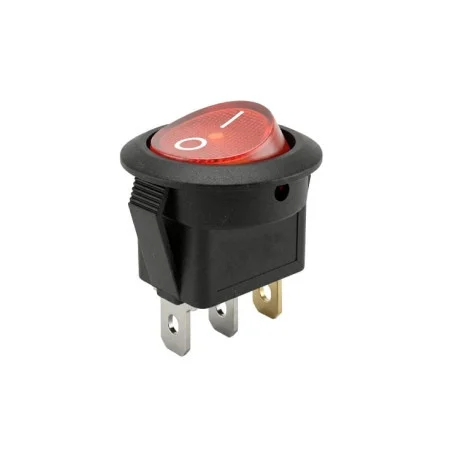 Proelektronic Okrugli crveni prekidač 21mm, 2pola/3pina ( PREKokr220RD )