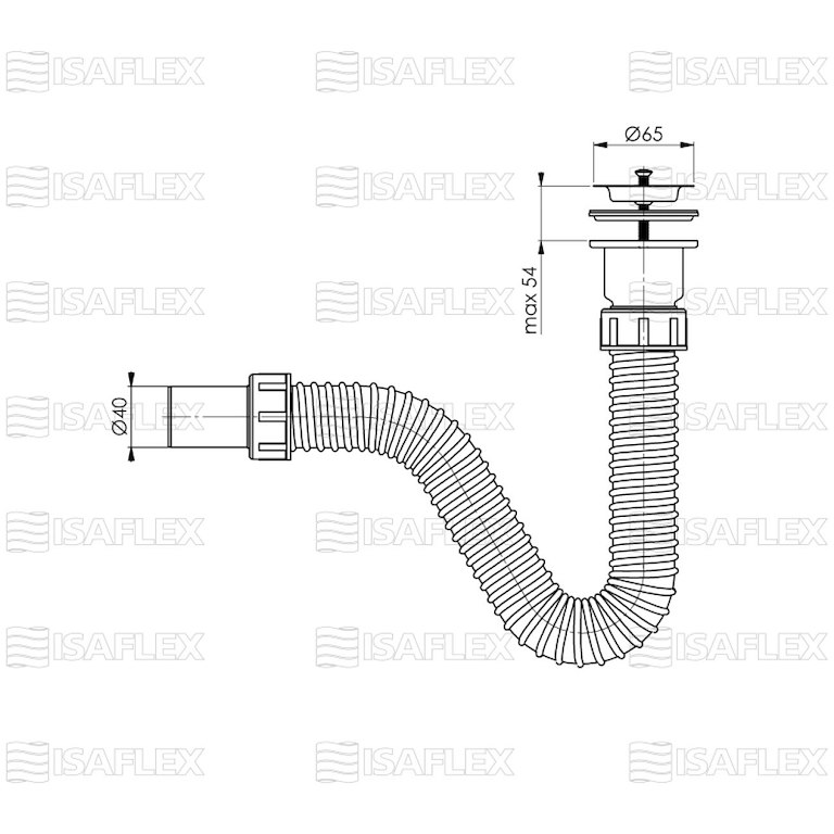 SIFON ZA LAVABO SA ROZETNOM ISAFLEX 1/1