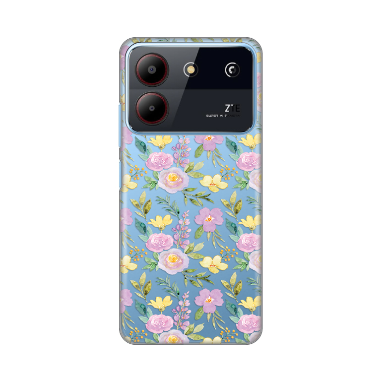 Silikonska futrola print Skin za ZTE Blade A54 Soft Flowers