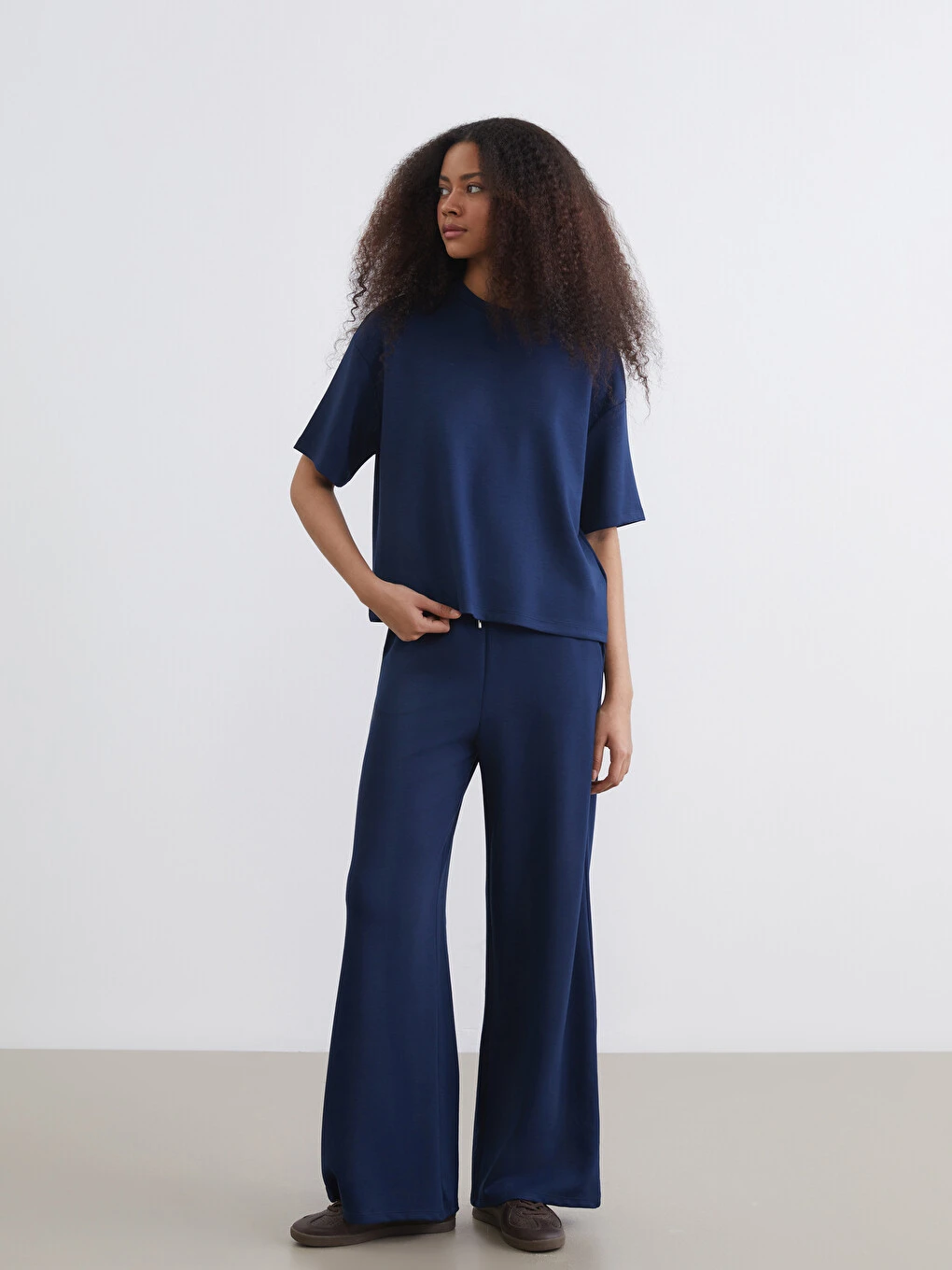XSIDE Mekana Oversized Ženska Majica Sa Okruglim Izrezom