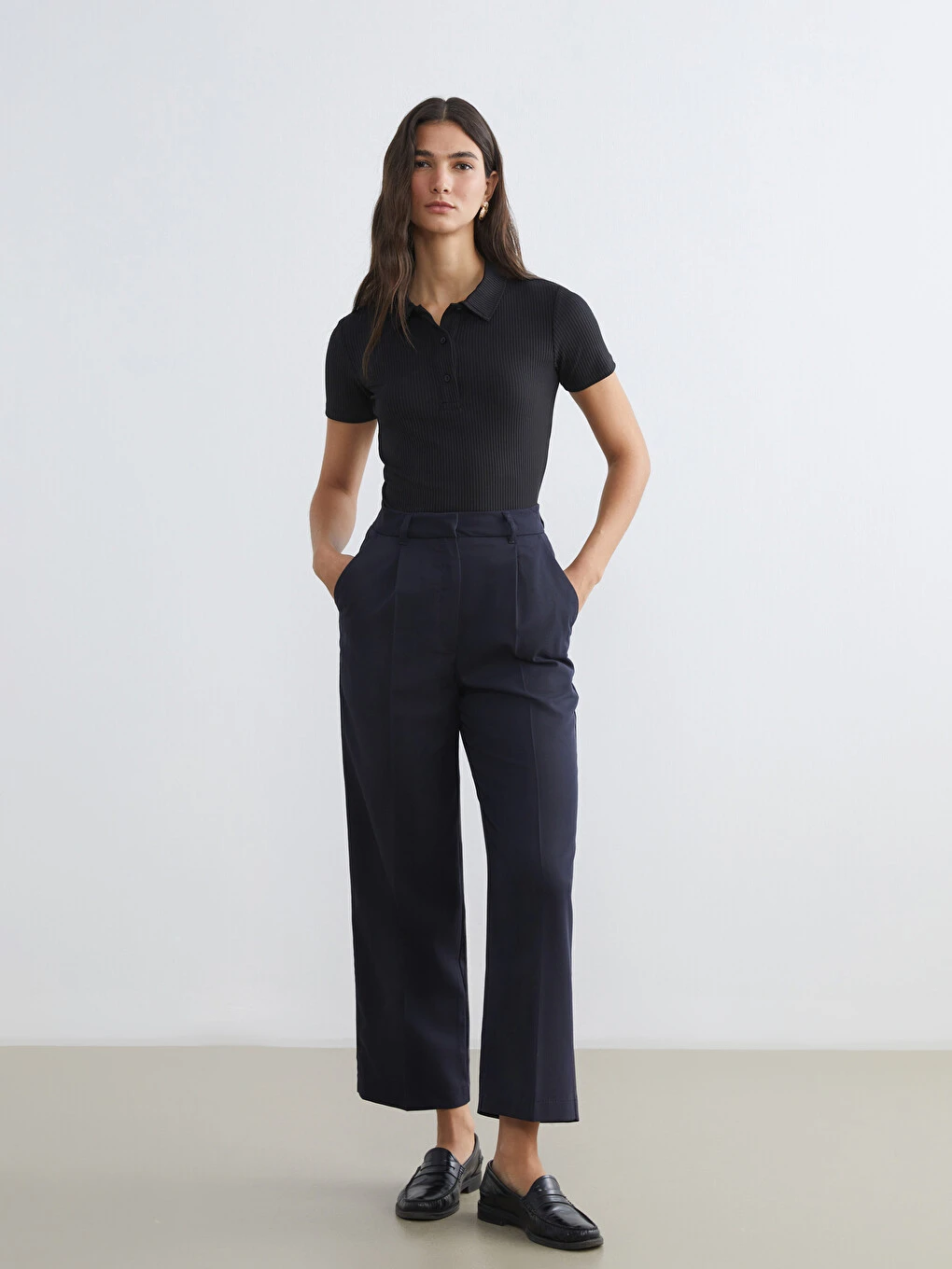 LC WAIKIKI Ženska Rebrasta Polo Majica