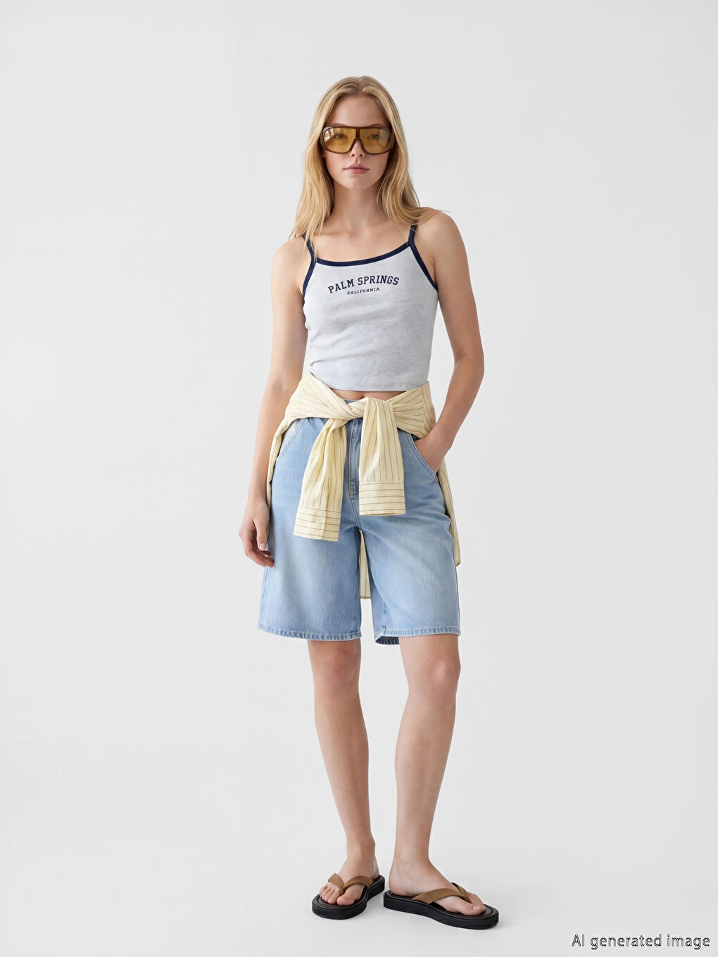 XSIDE Crop Top Na Tregere Sa Štampom California Za Žene
