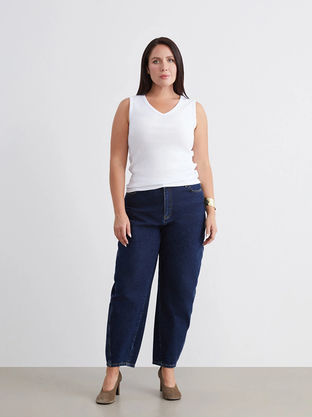 Soulife Plus Size V Izrez Ženska Bez Rukava Top Majica