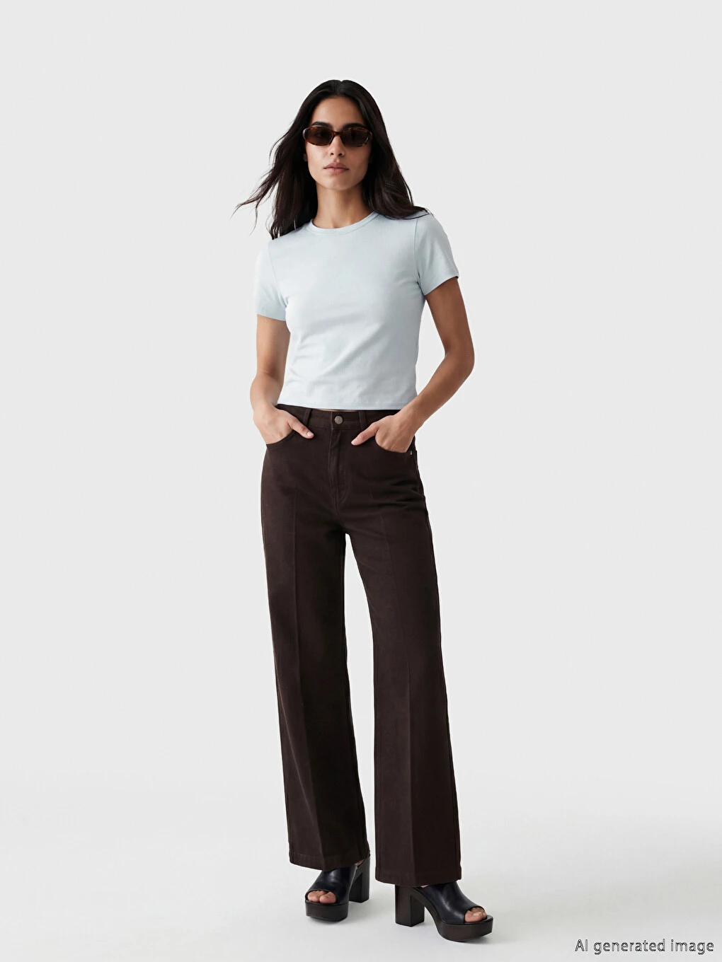 LCW Vision Ženski Crop Top Sa Okruglim Izrezom