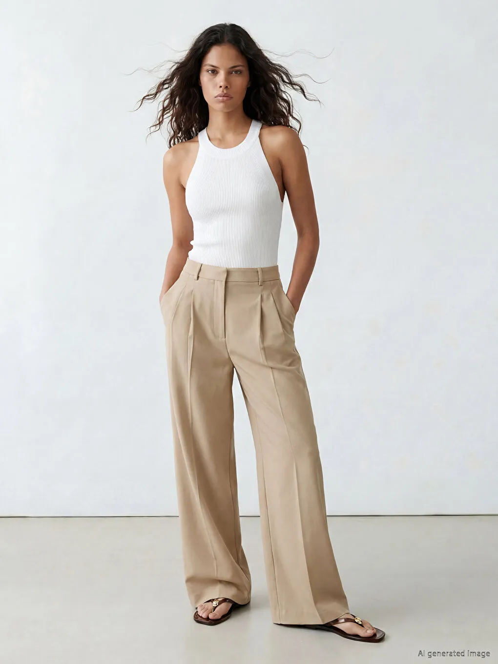 LCW Comfort Top Majica Bez Rukava Sa Halter Kragnom Od Trikotaže Za Žene