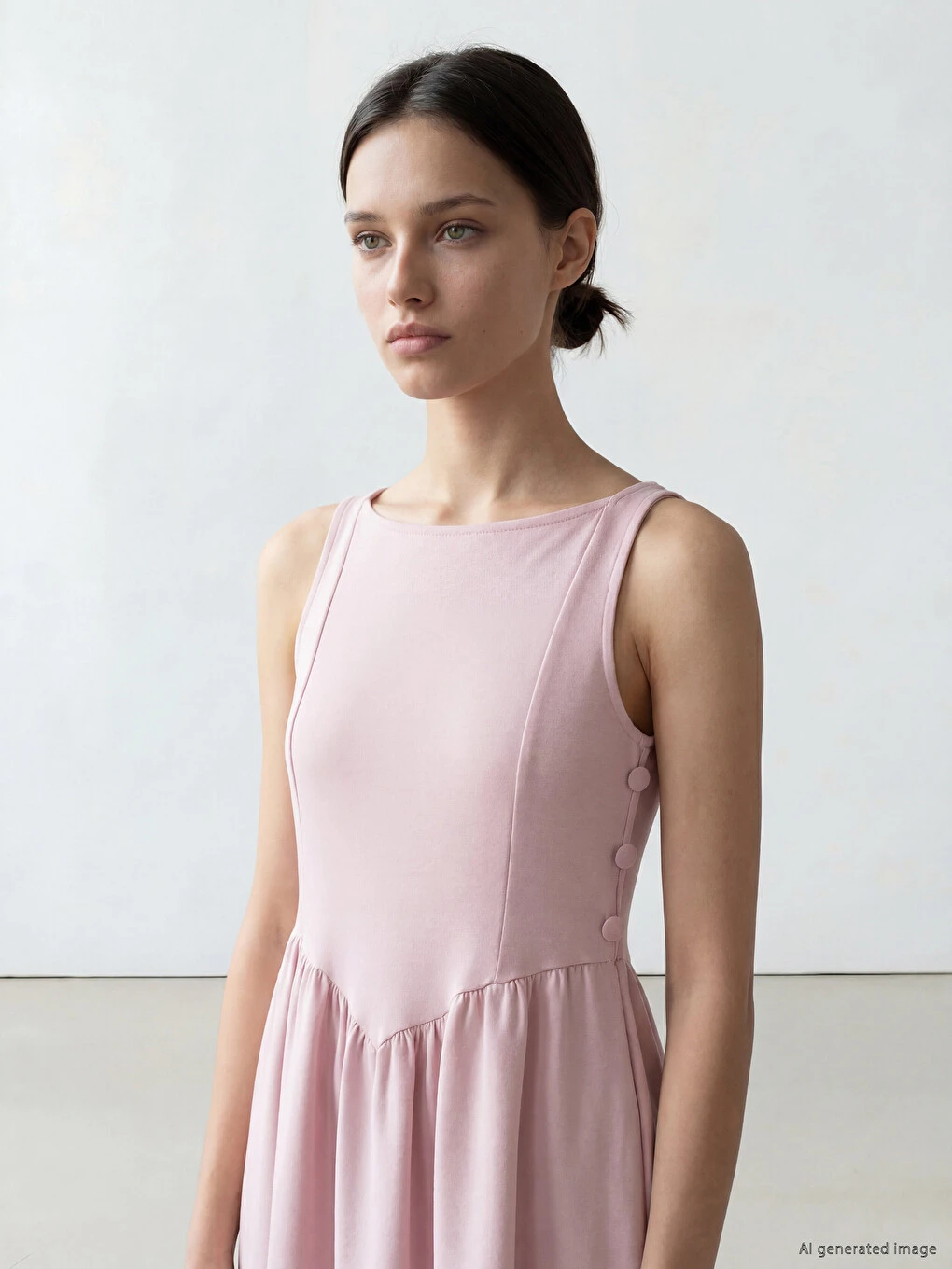 LCW Comfort Mini Haljina Od Modalnog Mešavinskog Materijala Sa Okruglim Izrezom