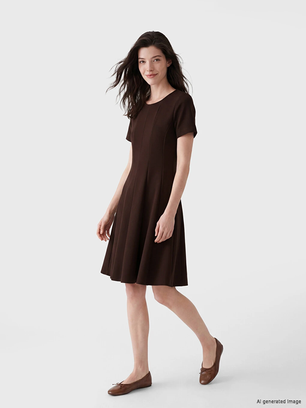 LCW Comfort Mini Haljina A Kroja Sa Okruglim Izrezom