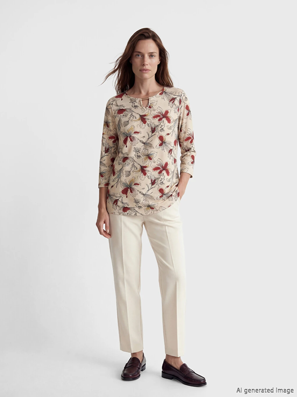 LCW Grace Bluza Sa Okruglim Izrezom I Cvetnim Dezenom