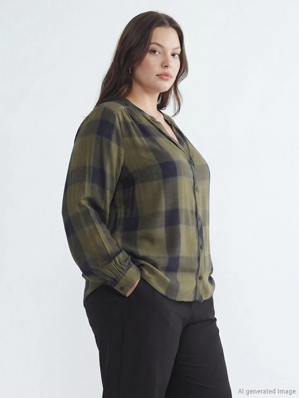 LCW EVERYDAY Asimetrična Karirana Oversize Bluza