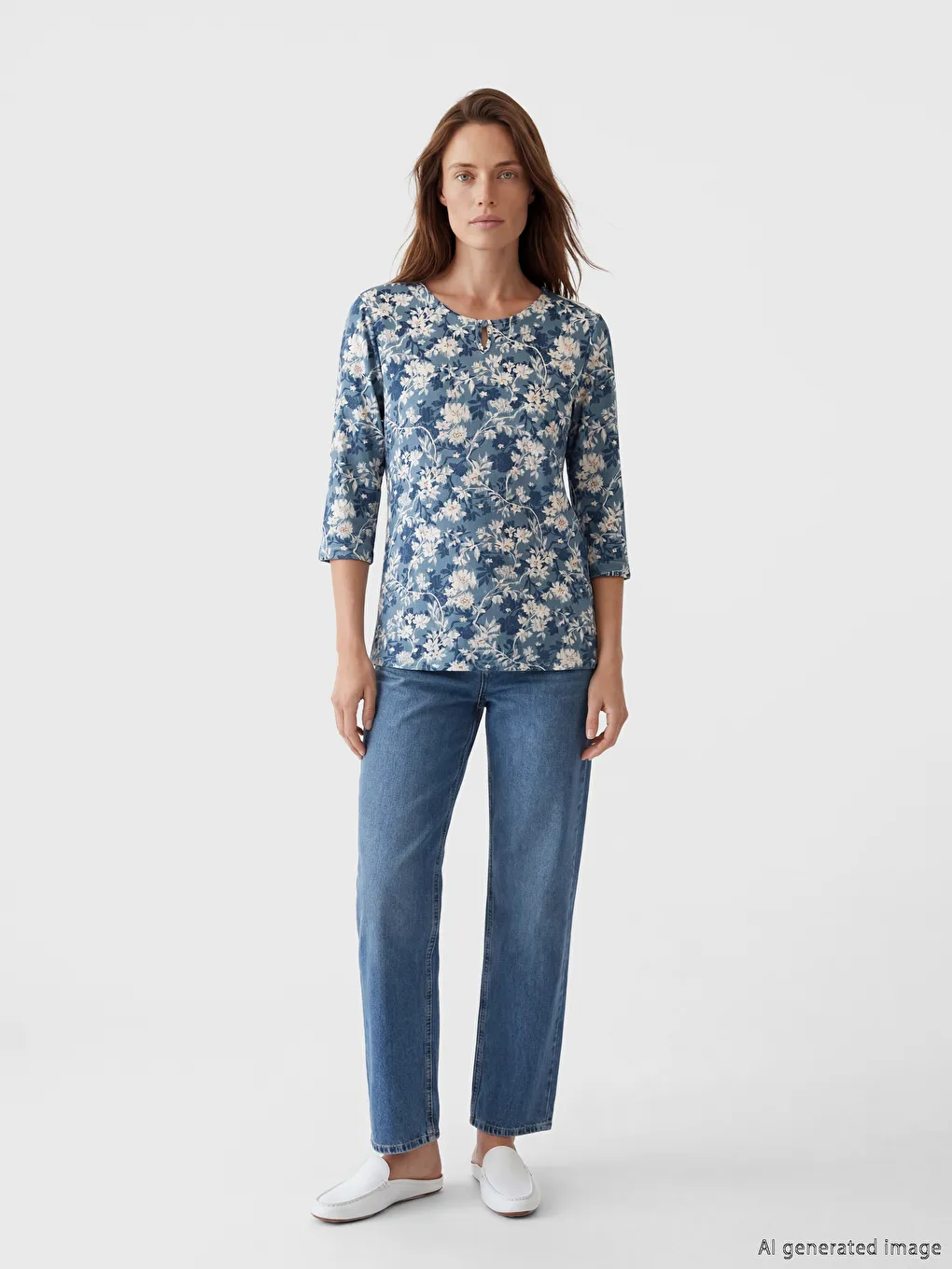 LCW Grace Bluza Sa Okruglim Izrezom I Cvetnim Dezenom