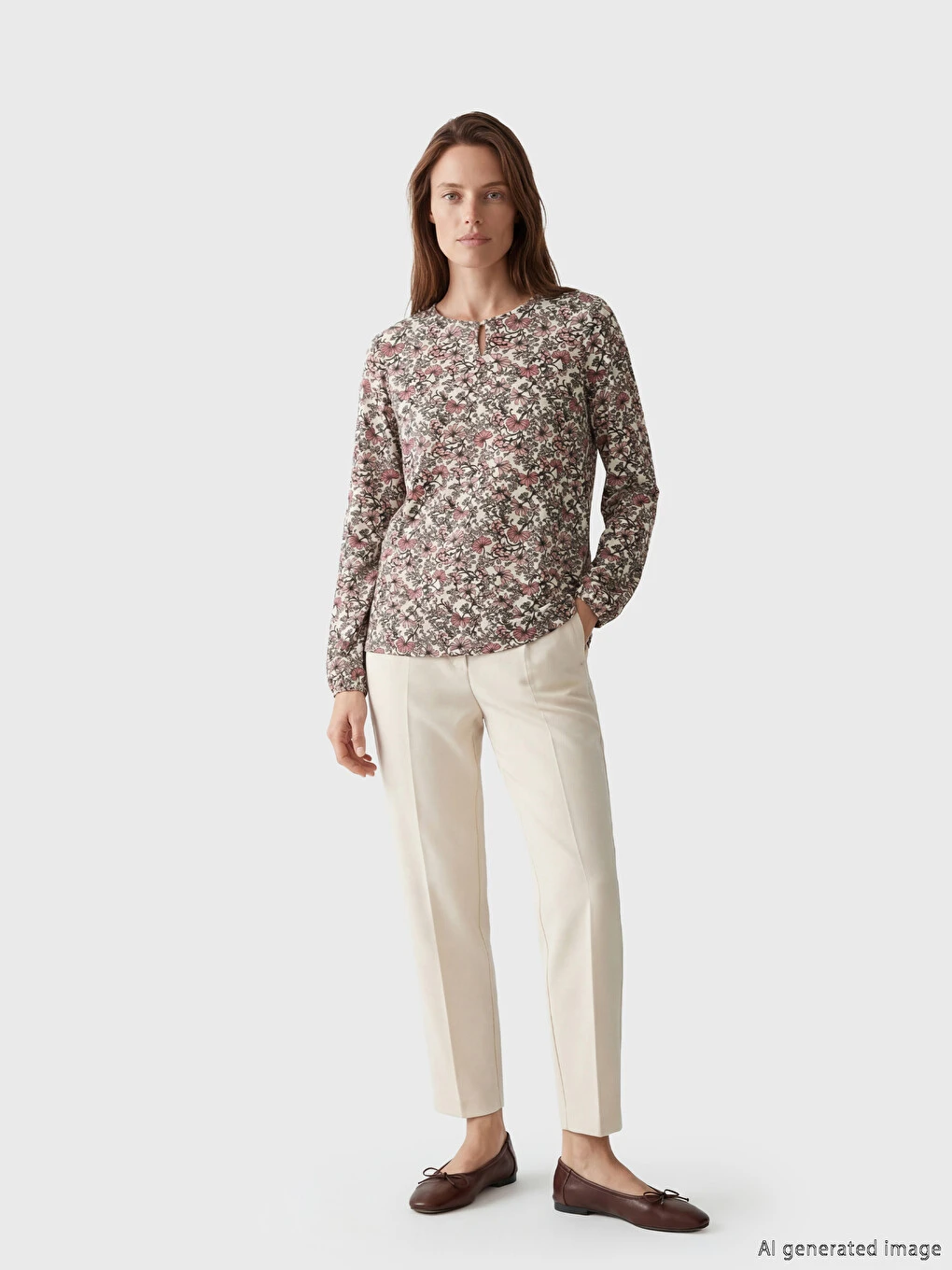 LCW Grace Bluza Sa Okruglim Izrezom Sa Uzorkom