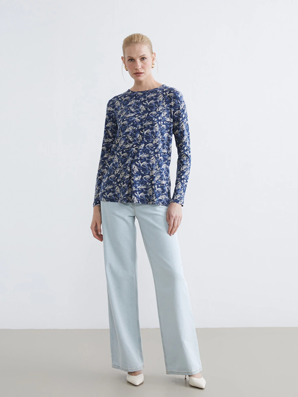 LCW Grace Bluza Sa Okruglim Izrezom Sa Uzorkom