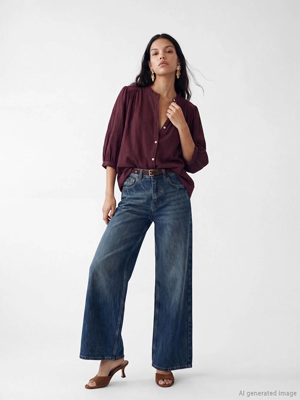 LCW Vision Bluza Sa Dedinom Kragnom Sa Naborima