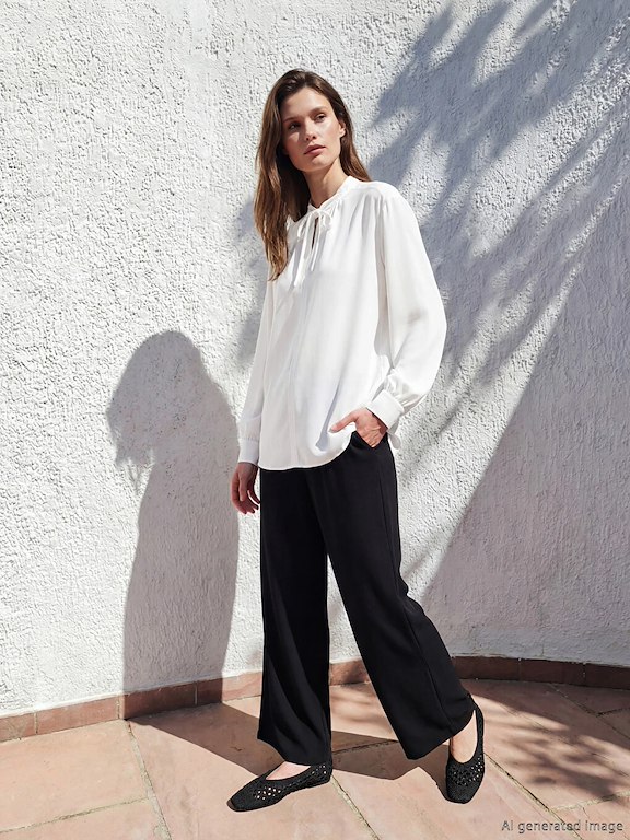 LCW Modest Bluza Sa Kragnom Na Vezanje
