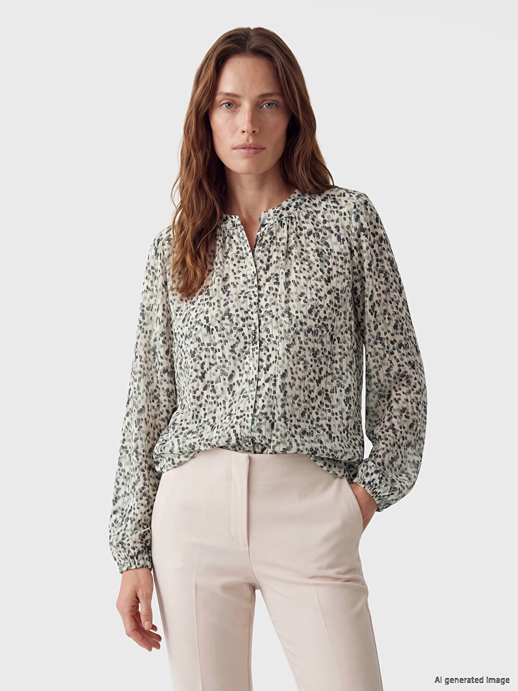 LCW Grace Bluza Sa Okruglim Izrezom Sa Uzorkom