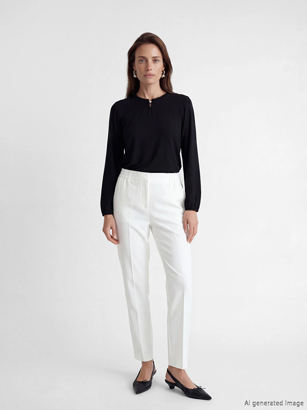 LCW Grace Bluza Sa Volanima I Visokom Kragnom