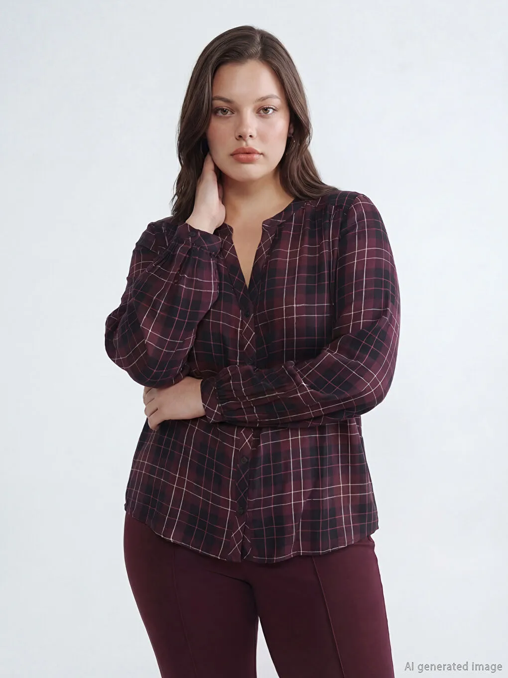 LCW EVERYDAY Asimetrična Karirana Oversize Bluza