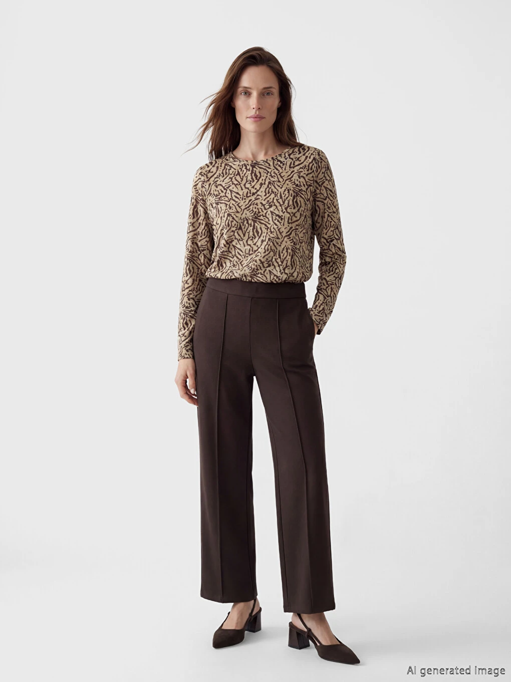 LCW Grace Bluza Sa Okruglim Izrezom Sa Uzorkom