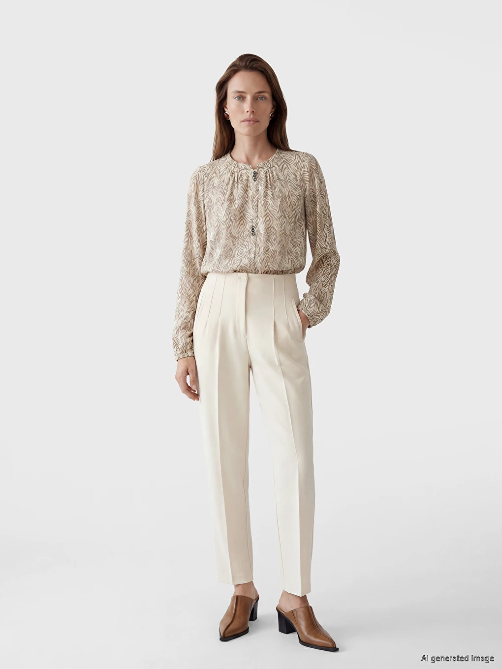 LCW Grace Bluza Sa Okruglim Izrezom Sa Uzorkom