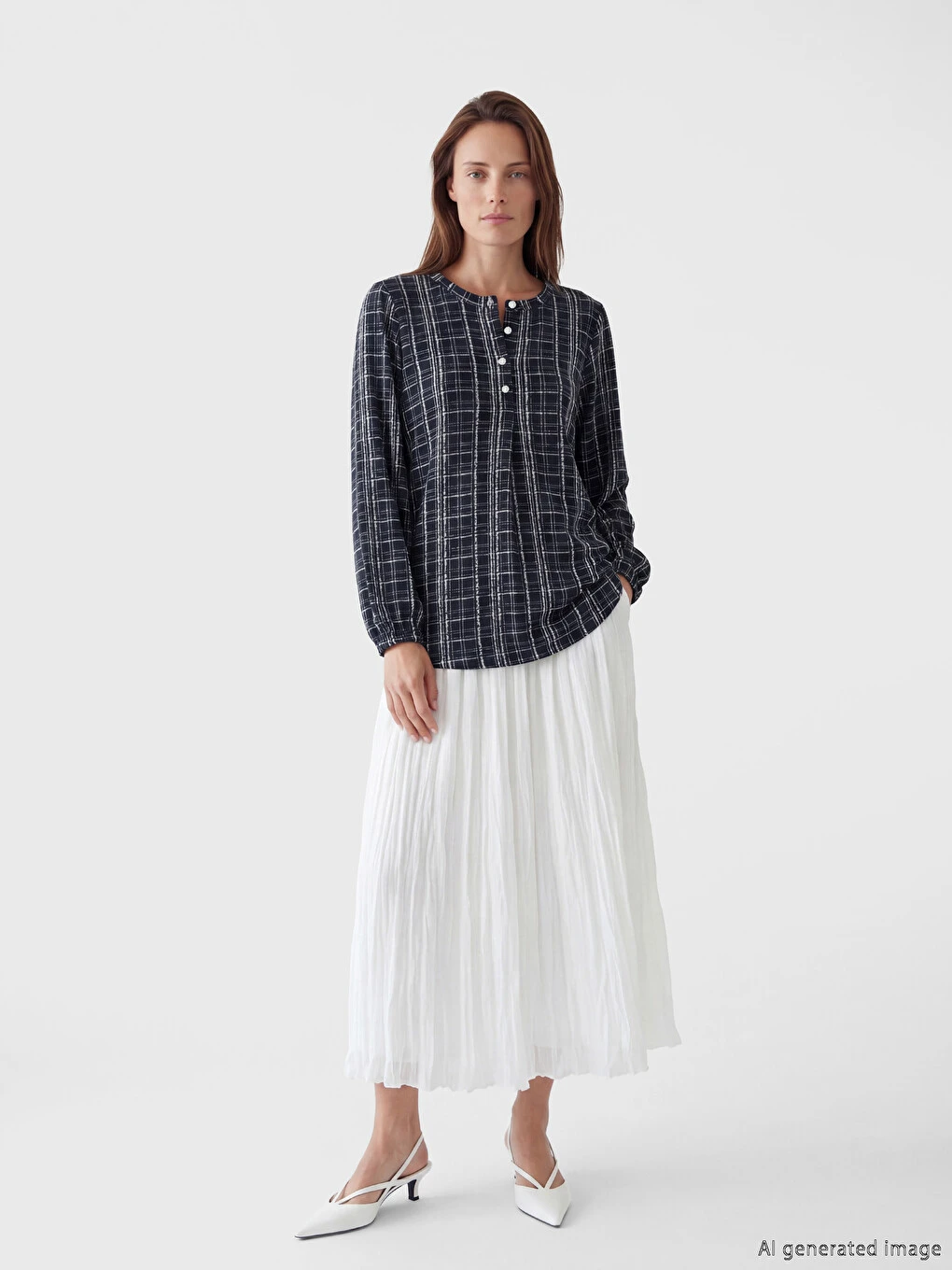 LCW Grace Bluza Sa Okruglim Izrezom Sa Uzorkom