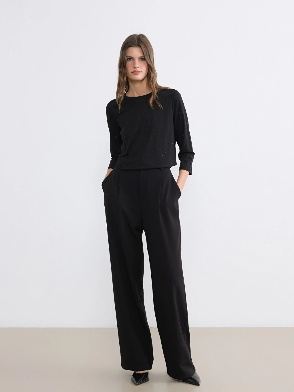 LCW EVERYDAY Bluza Sa Okruglim Izrezom Ukrašena Cirkonima