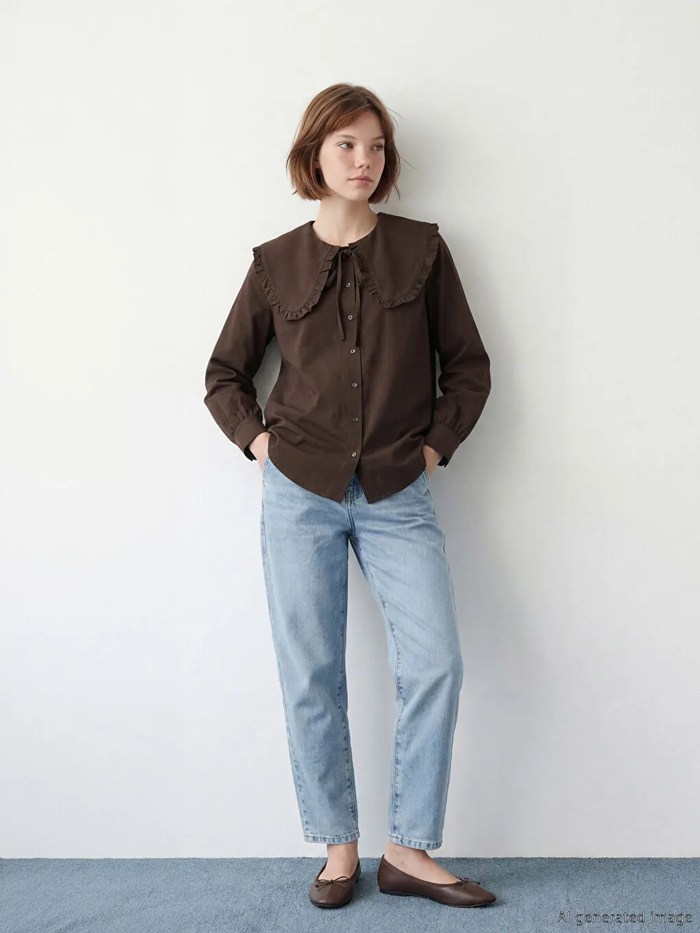 LCW Modest Bluza Sa Naborima Sa Peter Pan Kragnom