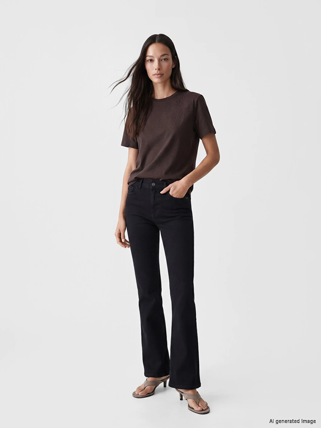 LCW Modest Bluza Sa Okruglim Izrezom I Vezom