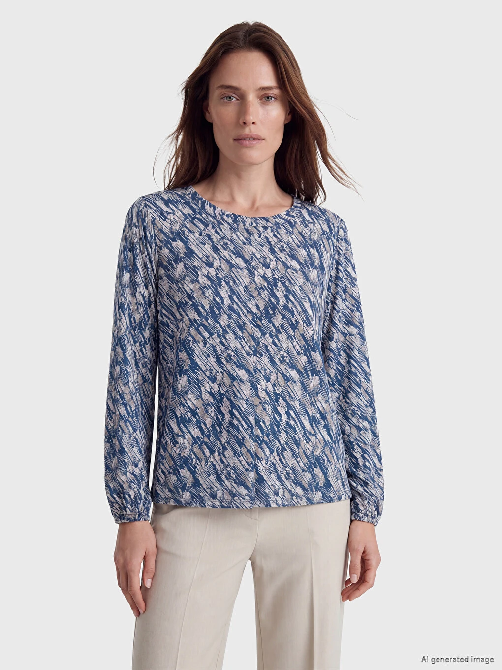 LCW Grace Bluza Sa Okruglim Izrezom Sa Uzorkom